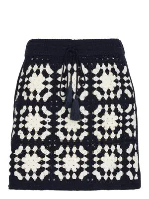 FRAME FRAME Crocheted Cotton-Blend Mini Skirt