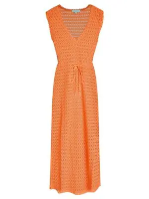 Melissa Odabash Anna Crocheted Midi Dress - Orange
