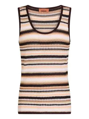 Missoni Striped Crochet-knit Tank - Neutral