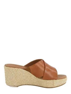 Paul Green Ashley Wedge Sandals Cognac Leather