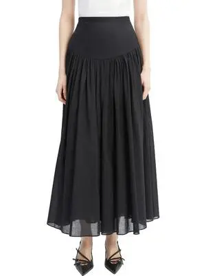 Bardot Amorette Cotton Maxi Skirt - Black