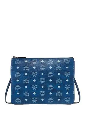 Mcm Visetos Original Crossbody Pouch - Blue