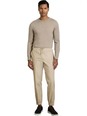 REISS Lavenham Technical Cargo Trousers - Stone