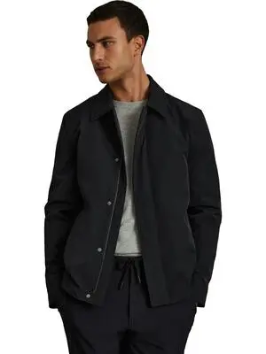 REISS Cologne Elasticated Harrington Jacket - Navy