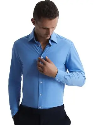 REISS Voyager Travel Shirt - Soft Blue