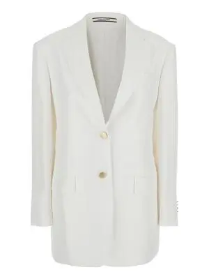 Tagliatore Viscose Blend Jacket - White