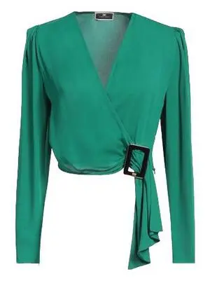 Elisabetta Franchi Crepe Top With Appliqués - Green