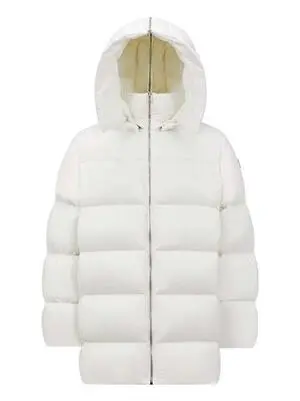 Rick Owens X Moncler Woven Hooded Cyclopic Coat - Milk