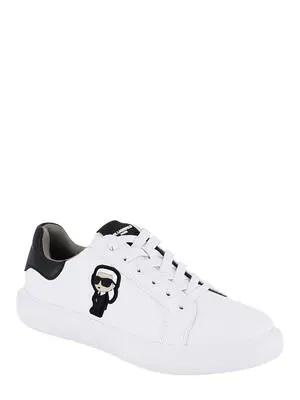 Karl Lagerfeld Paris Karl Lagerfeld Patch Leather Sneakers - White