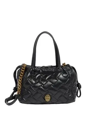 Kurt Geiger Small Kensington Leather Drawstring Tote - Black