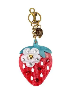Kurt Geiger Strawberry Bag Charm - Open Red