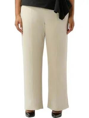 ESTELLE Hollywood Waist Straight Leg Pants - Stone