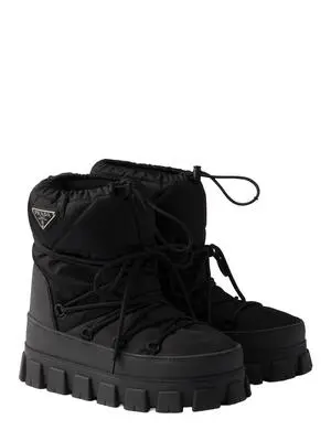 Prada Re-nylon Gabardine Après-ski Booties - Black
