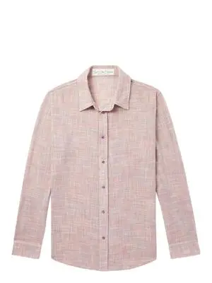 GOD'S TRUE CASHMERE Space-dyed Cashmere And Wool-blend Gauze Shirt - Pink