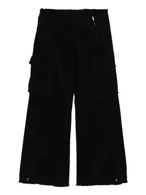 GROUND ZERO Frayed Cargo Trousers - Black
