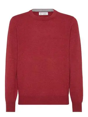Brunello Cucinelli Brunello Cucinelli Cashmere Crew Neck Sweater Red