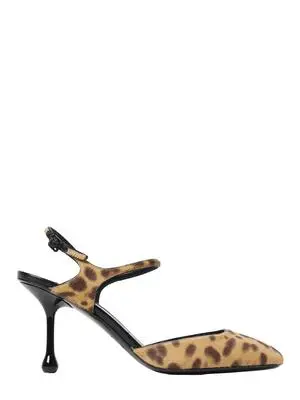 JIMMY CHOO Leopard Print Slingback Pumps - Brown