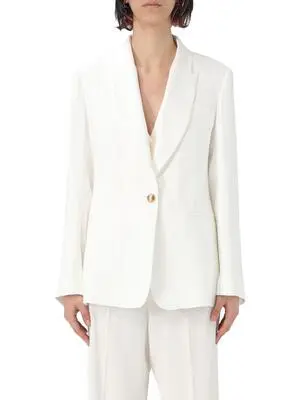 Elisabetta Franchi Single Breasted Jacket - Ivory
