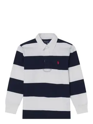 Polo Ralph Lauren Navy Blue Striped Polo - White