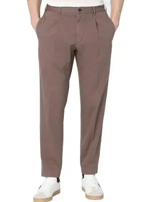 SANTANIELLO Dove Grey Cotton Trousers - Beige