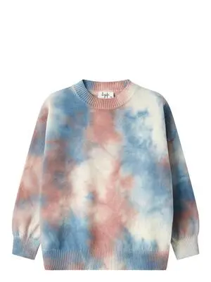 IL GUFO Tie-dye Print Cotton Sweater - Blue