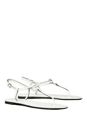 Tory Burch Ring Thong Sandal - Bianco / Silver