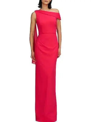 Js Collections Selene Sleeveless Column Gown - Magenta Gloss