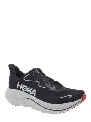 HOKA Clifton Running Shoe - Black/silver