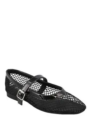 Mia Rayza Woven Mary Jane Flat - Black