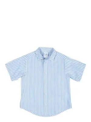 FLORENCE EISEMAN Linen Look Camp Shirt - Blue / White
