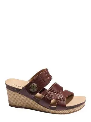 HALSA FOOTWEAR Genoa Wedge Sandal - Dark Brown