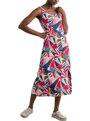 SEASALT CORNWALL Sun Gleam Sleeveless Midi Dress - Spinnaker Sails Chalk