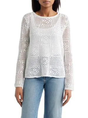 BEACHLUNCHLOUNGE Tiara Crochet Look Sweater White