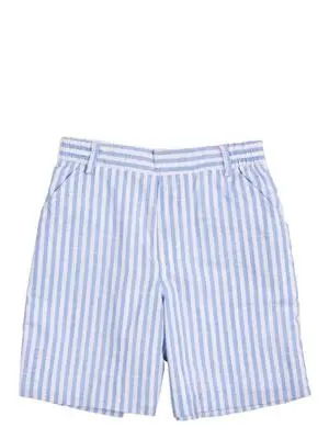 FLORENCE EISEMAN Stripe Linen Look Short - Light Blue / White