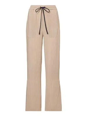 Victoria Beckham Striped Pajama Pants - Beige