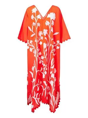 JULIET DUNN Printed Cotton Kaftan - Red