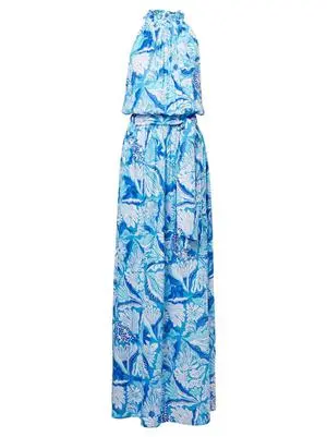 Poupette St Barth Bianca Printed Maxi Dress - Blue