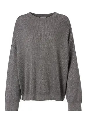 Brunello Cucinelli Cotton-blend Lamé Sweater - Grey