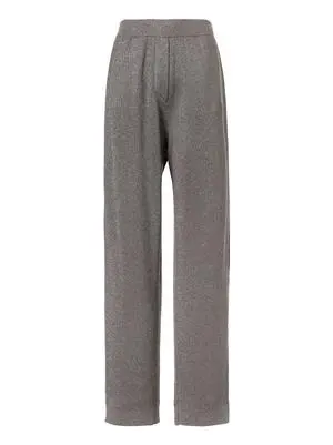 Brunello Cucinelli Cotton-blend Lamé Wide-leg Pants - Grey
