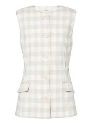 Simkhai Calliope Gingham Vest - Beige