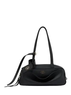 Balenciaga Carrie Small Leather Bowling Bag - Black