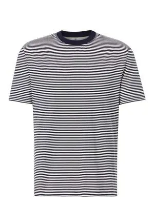 Brunello Cucinelli Striped Cotton Jersey T-shirt - Blue
