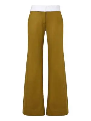 Victoria Beckham High-rise Straight Leg Pants - Green