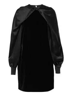 Max Mara Zarella Velvet And Satin Minidress - Black