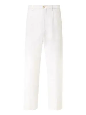 Brunello Cucinelli Cotton And Linen Chinos Beige