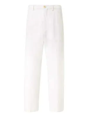 Brunello Cucinelli Cotton And Linen Chinos - White