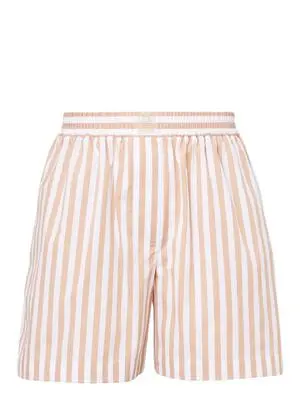 Brunello Cucinelli Striped Cotton And Silk Bermuda Shorts - White