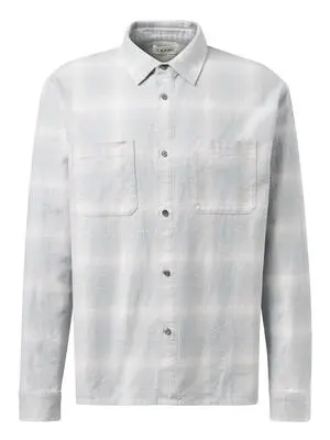 FRAME Checked Cotton Overshirt - Blue