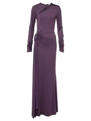Victoria Beckham Cutout Draped Maxi Dress - Purple