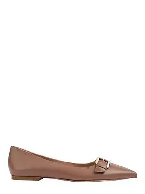 LK BENNETT Tory Leather Ballet Flats - Tau-taupe